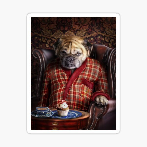 "Pug Dog Portrait - Pudgy " Sticker by carpo17 | Redbubble
