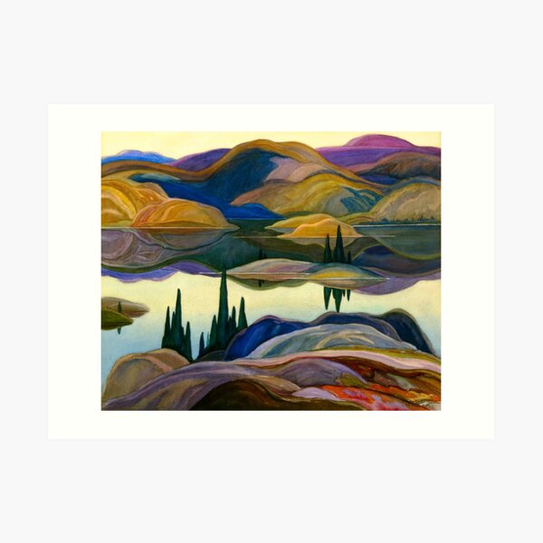 Lámina artística for Sale con la obra «Lago espejo, bosque de follaje ...