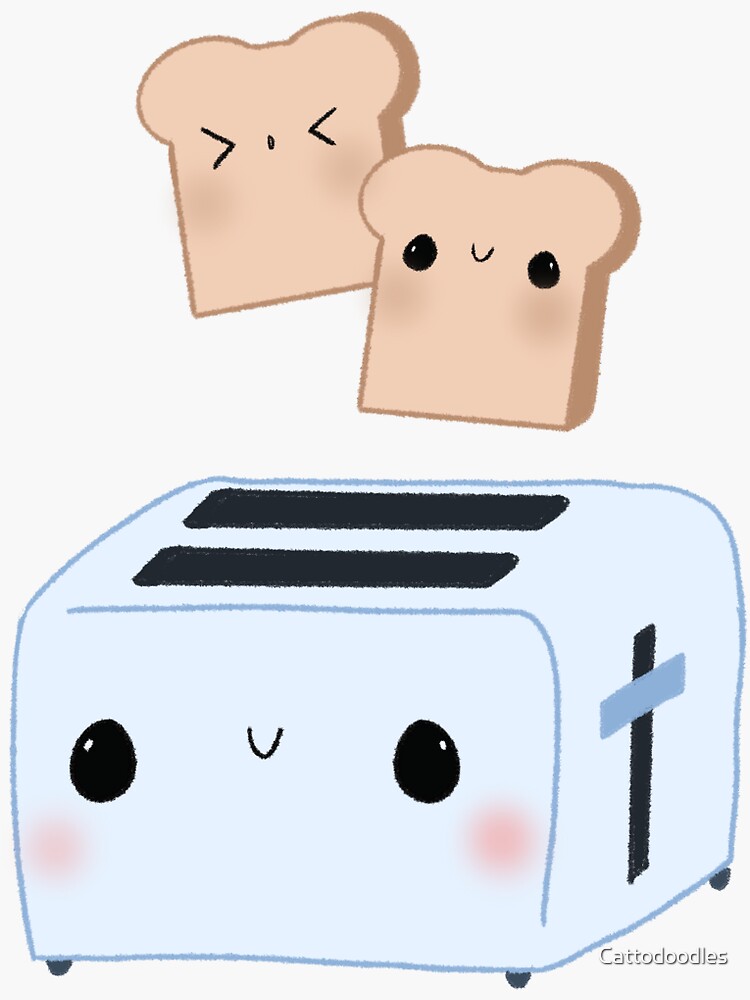 "Cute Toaster and Friends " Sticker by Cattodoodles | Redbubble
