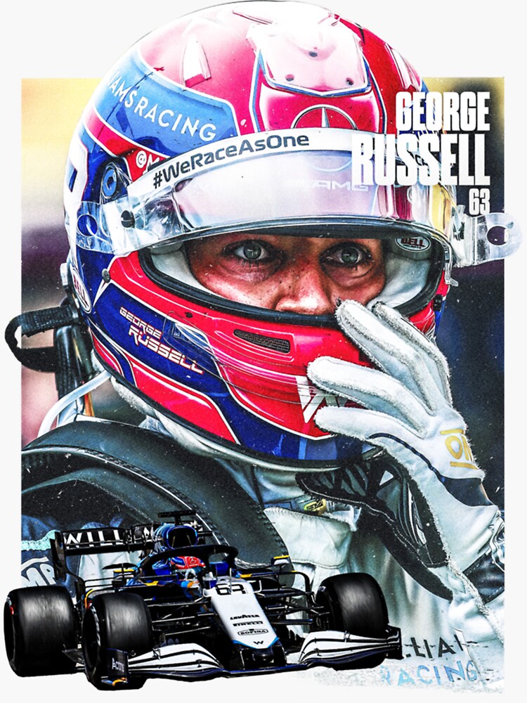 "GEORGE RUSSELL 63 " Sticker for Sale by GPVintageDesign | Redbubble