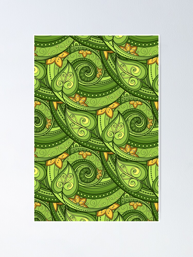 "Paisley Print with Vintage Floral Motifs" Poster for Sale by lissantee ...