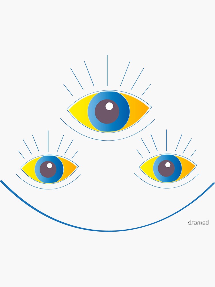 Three Eyes Sticker For Sale By Dramed Redbubble