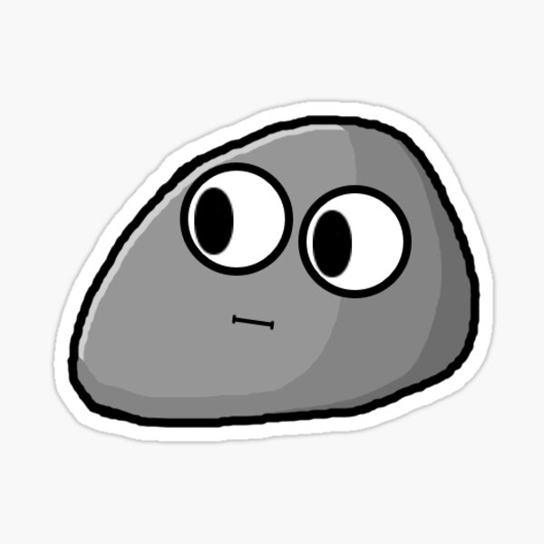 "Pebble emoji Disappointment Stare" Sticker by Ximmeme | Redbubble