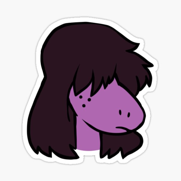 "Deltarune Portrait - Chapter 1 Susie Frown (Light World)" Sticker for ...