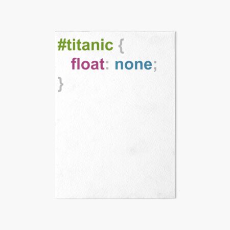"Titanic float none" Art Board Print by divergentwear | Redbubble