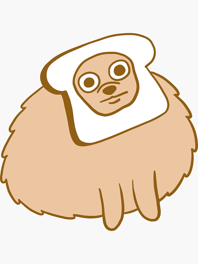 "Bread Boi - Cute pomeranian dog wearing bread mask" Sticker by ...
