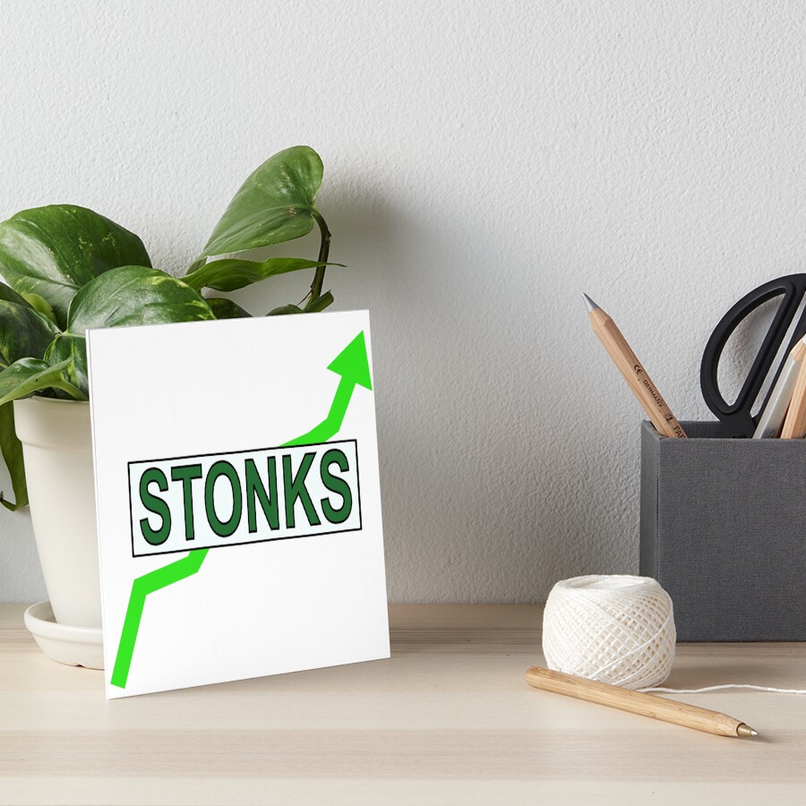 "Stonks with Green Chart" Art Board Print by cynic45 | Redbubble