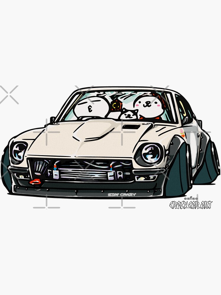 "Crazy Car Art 0155" Sticker for Sale by ozizo | Redbubble