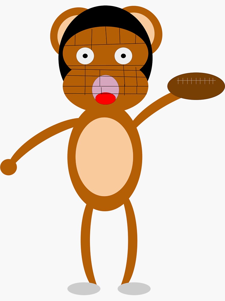 "Monkey football player black helmet" Sticker for Sale by spacecool1 ...