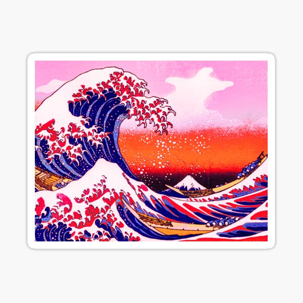 "New Aesthetic Great Wave of Kanagawa" Sticker for Sale by ...