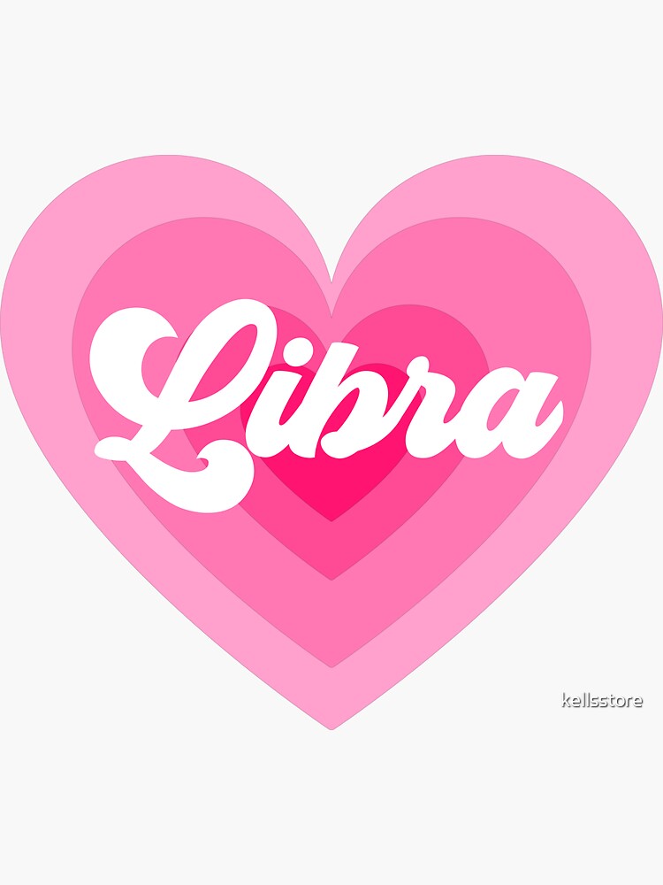 "libra pink heart" Sticker for Sale by kellsstore | Redbubble