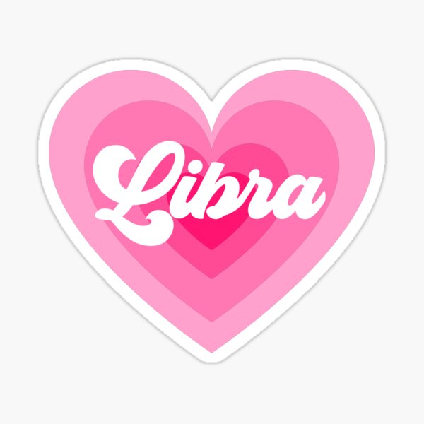 "libra pink heart" Sticker for Sale by kellsstore | Redbubble