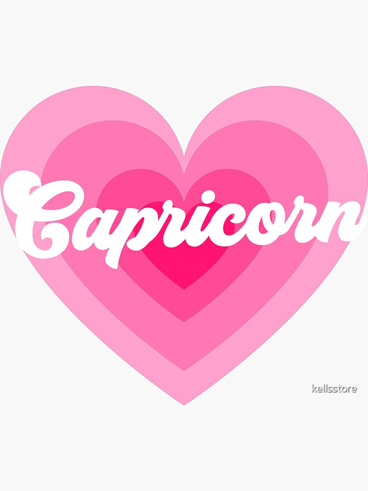 "capricorn pink heart" Sticker for Sale by kellsstore | Redbubble