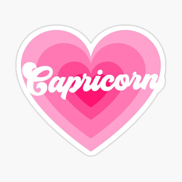 "capricorn pink heart" Sticker for Sale by kellsstore | Redbubble