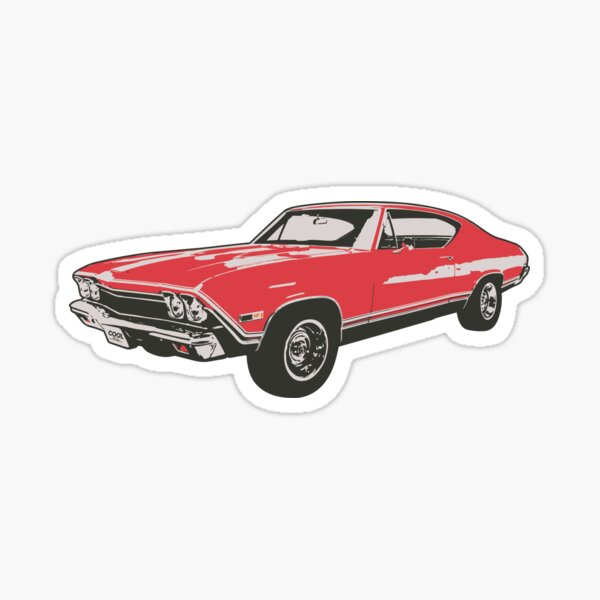"68-69 Red Muscle Car" Sticker for Sale by CoolRide | Redbubble