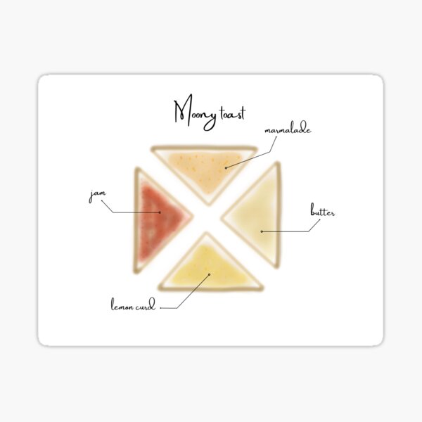 "Moony Toast #2" Sticker for Sale by bellgra | Redbubble