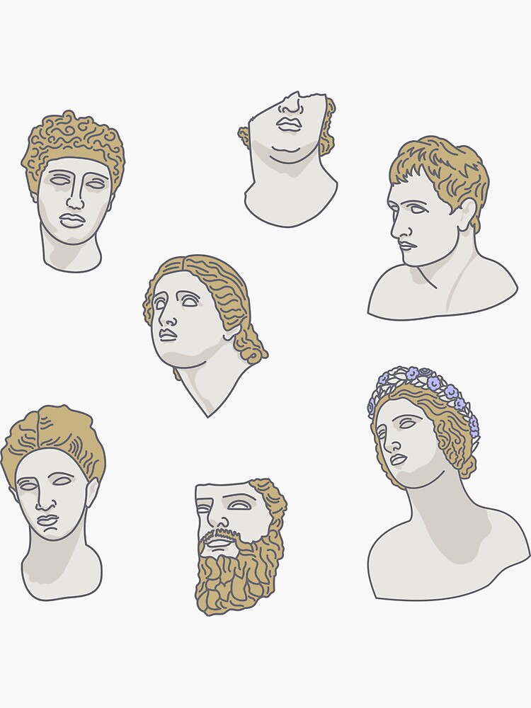 "Modern Sculpture Busts" Sticker for Sale by illonagraphics | Redbubble