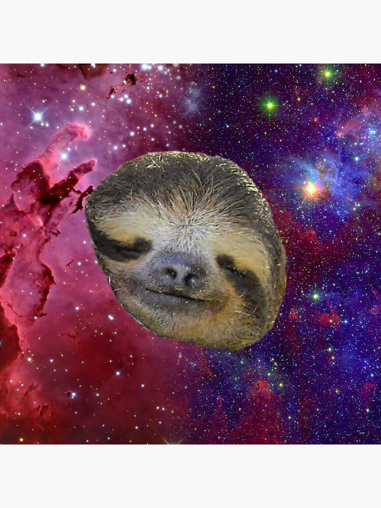 "Cosmic sloth in space" Sticker by Drewz87 | Redbubble