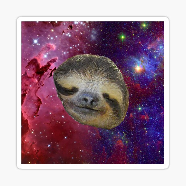 "Cosmic sloth in space" Sticker by Drewz87 | Redbubble
