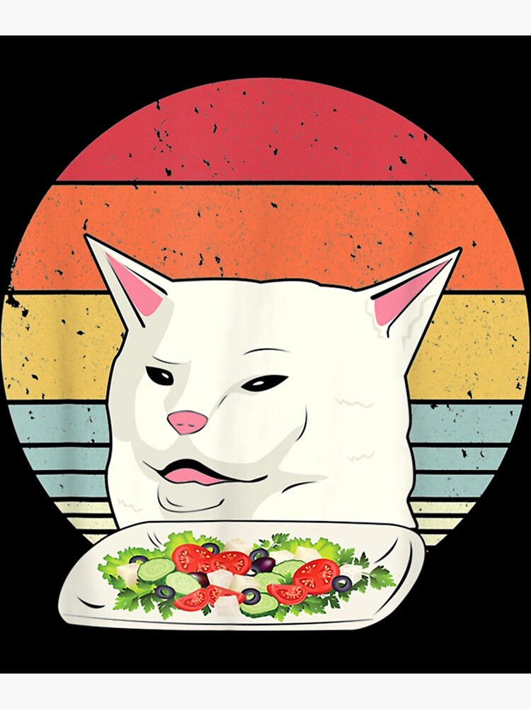 Póster «Divertidos memes de gatos retro gritando a gatos comiendo ...