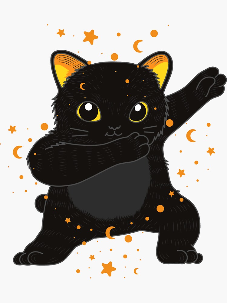 "black cat dapping" Sticker by hsaied | Redbubble