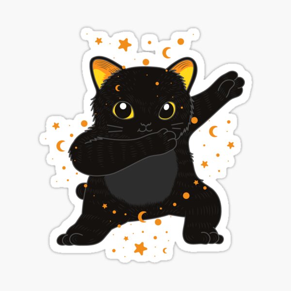 "black cat dapping" Sticker by hsaied | Redbubble