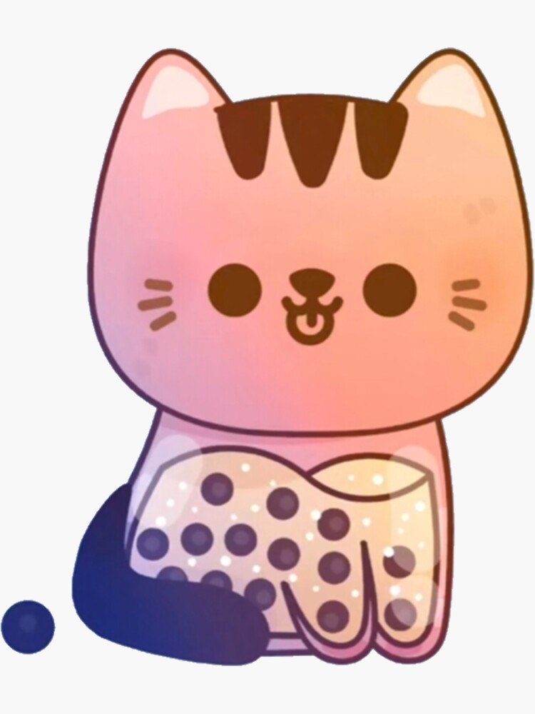 "Kawaii cat boba pooping " Sticker for Sale by SimpsonDoodles | Redbubble