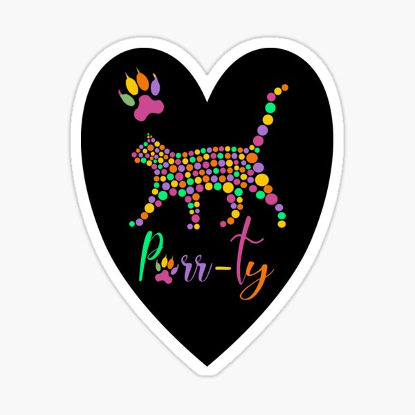 "Colored dot Purr-ty (Pretty) cat" Sticker for Sale by articlave ...