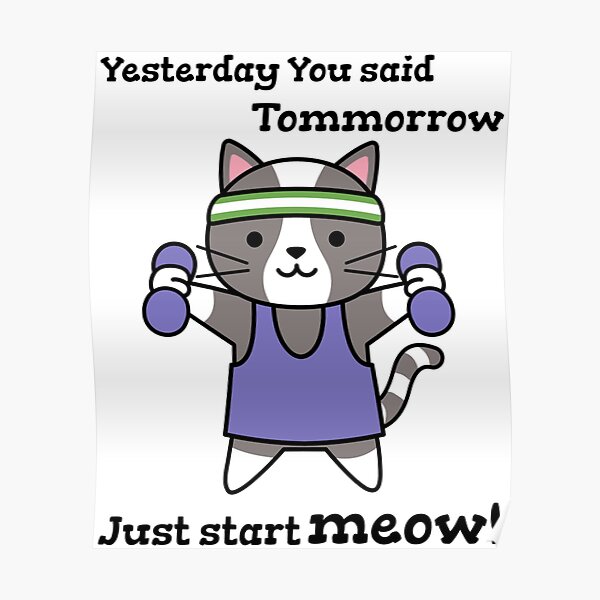 "Kitty Workout Premium " Poster for Sale by SimpsonDoodles | Redbubble