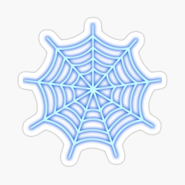 "Neon spider web design Blue" Sticker by Mrdoodle28work | Redbubble