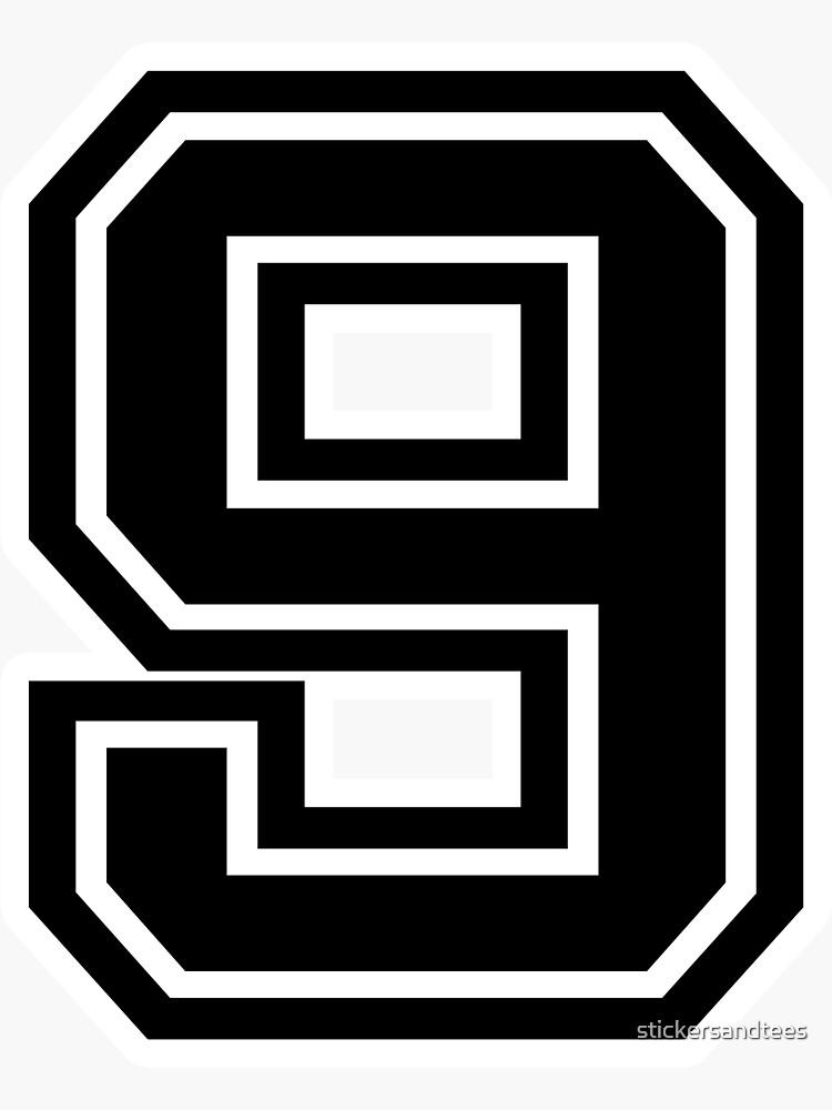 "Number 9 Baseball Cap - # Nine Player Uniform" Sticker by ...