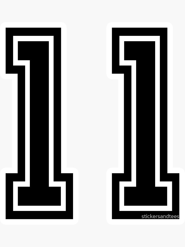 "Number 11 Baseball Cap - # Eleven Player Uniform" Sticker for Sale by ...
