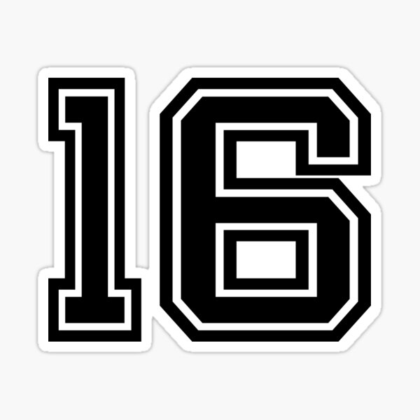 "Number 16 Baseball Cap - # Sixteen Player Uniform" Sticker for Sale by ...