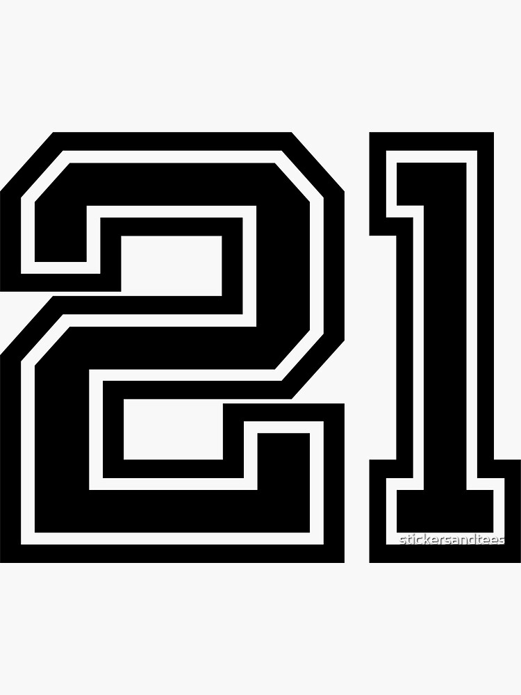 "Number 21 Baseball Cap - # Twenty One Player Uniform" Sticker for Sale ...