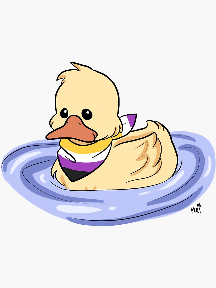 "Non-binary duck" Sticker for Sale by okeidei | Redbubble
