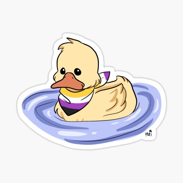 "Non-binary duck" Sticker for Sale by okeidei | Redbubble