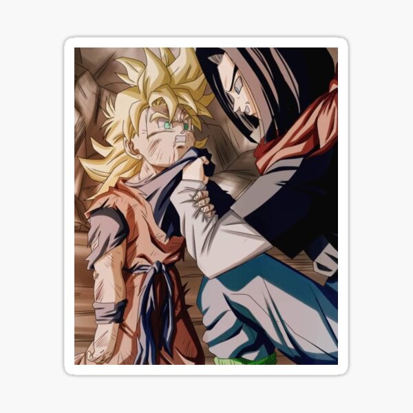 "dragon ball n 17 vs teen gohan" Sticker by favoriteanimals | Redbubble