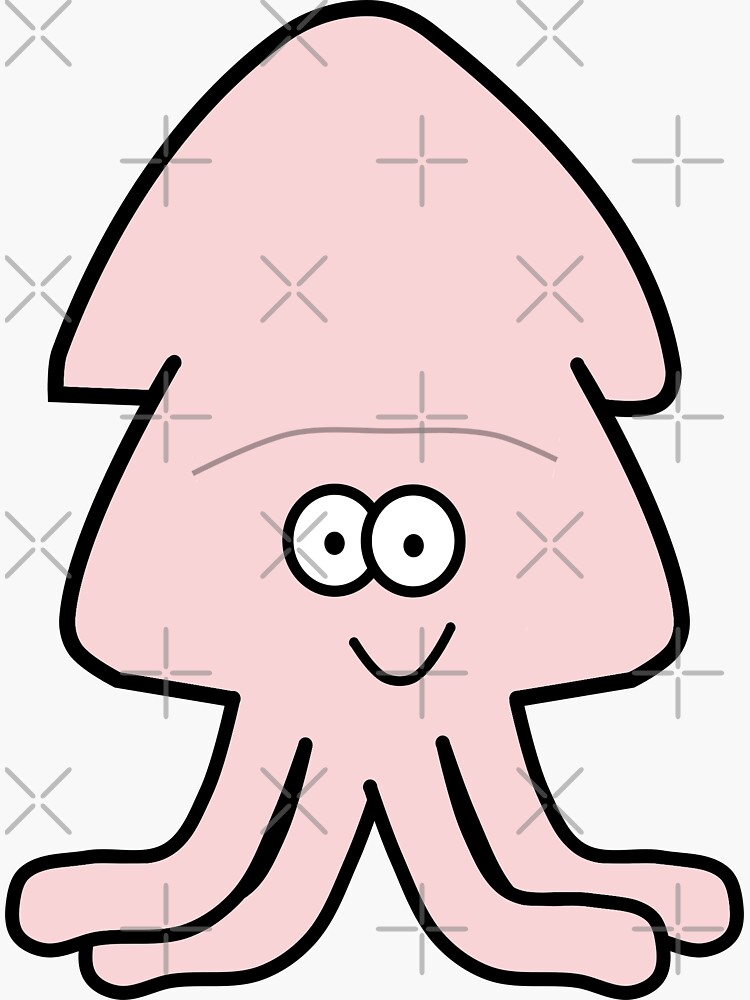 "Happy Squid Cartoon " Sticker by zBrucyP | Redbubble