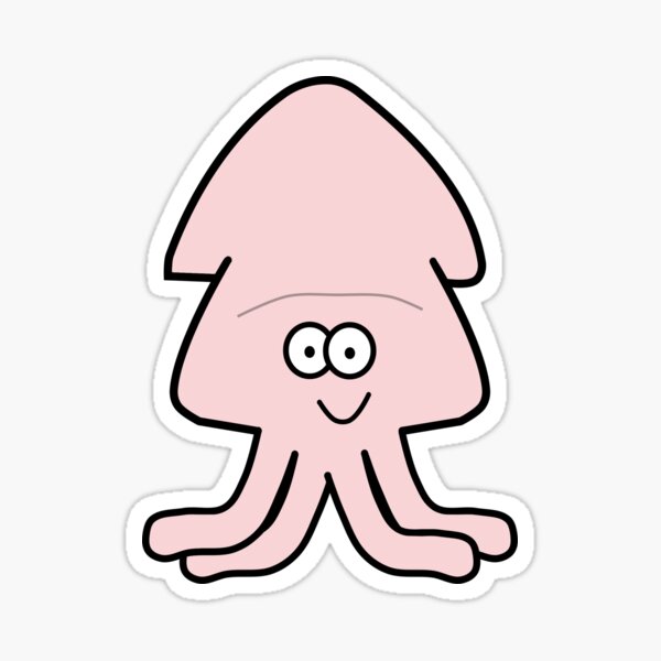 "Happy Squid Cartoon " Sticker by zBrucyP | Redbubble