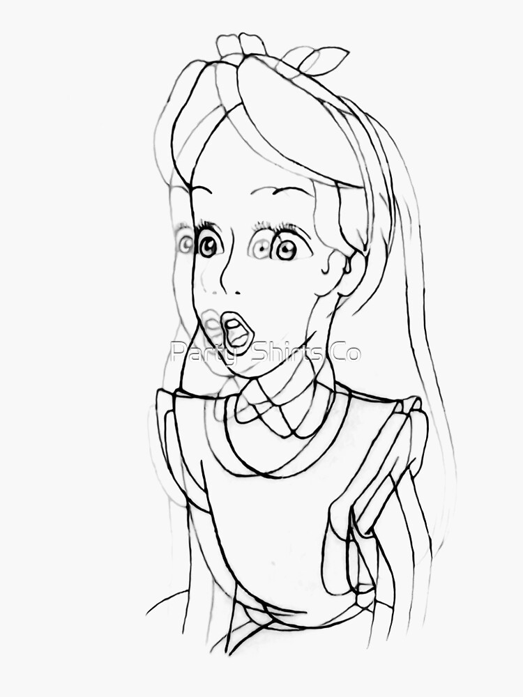 "Alice in shock" Sticker for Sale by mfinlay7 | Redbubble