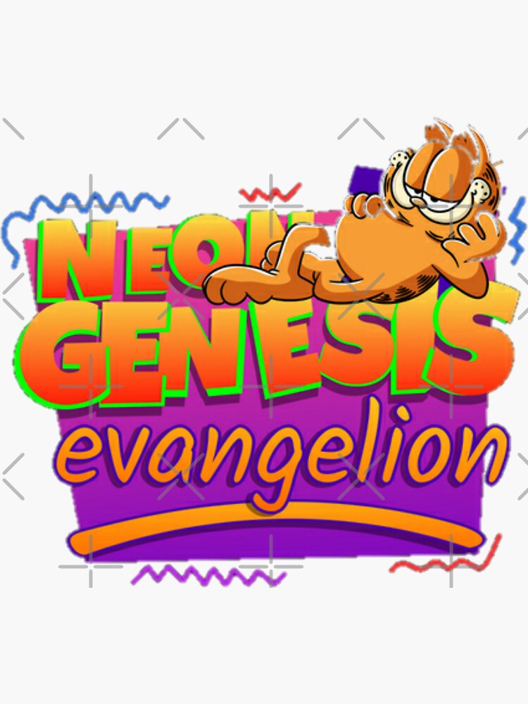 "neon genesis garfield" Sticker for Sale by kamaldc | Redbubble