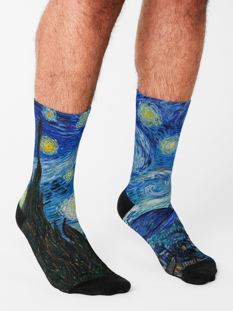 "vincent van gogh painting - The Starry Night - famous paintings" Socks ...