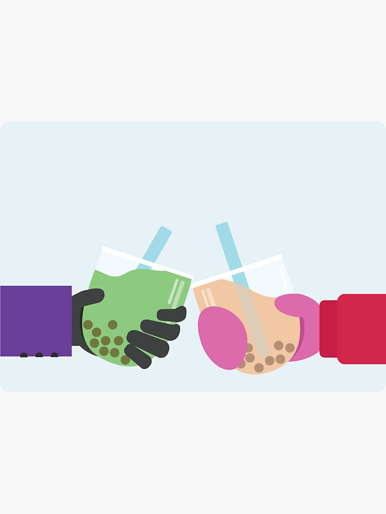 "Boba Bubble Tea Holiday Cheer" Sticker by loveyousomatcha | Redbubble