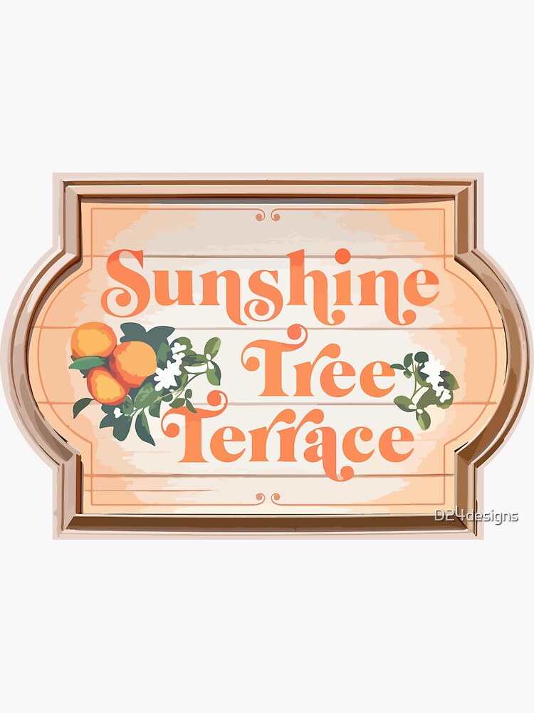 "Sunshine Tree Terrace" Sticker for Sale by D24designs | Redbubble