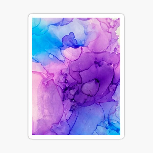 "Purple and Blue Abstract Ink Art " Sticker for Sale by kat1065 | Redbubble