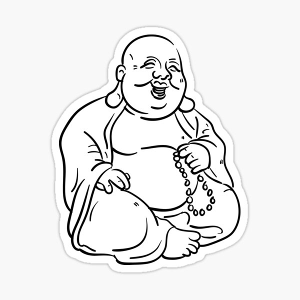 "Budai (Laughing Buddha)" Sticker for Sale by GdLkngCrps | Redbubble