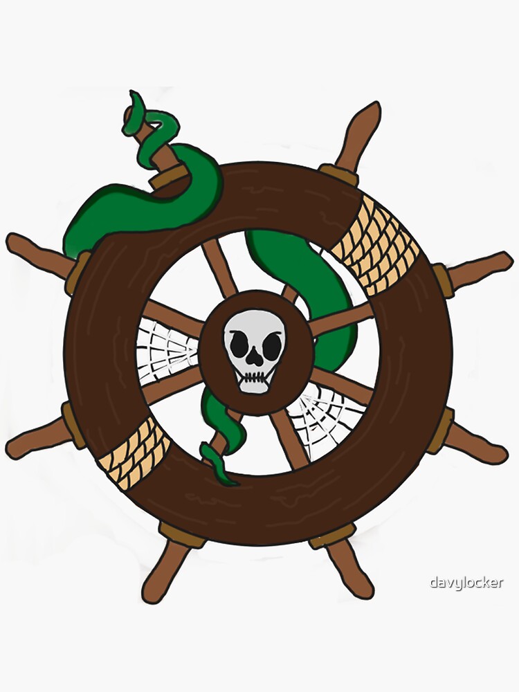 "Reclaimed captains wheel" Sticker for Sale by davylocker | Redbubble