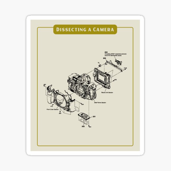 "Dissecting a Camera" Sticker for Sale by OverlandManor | Redbubble