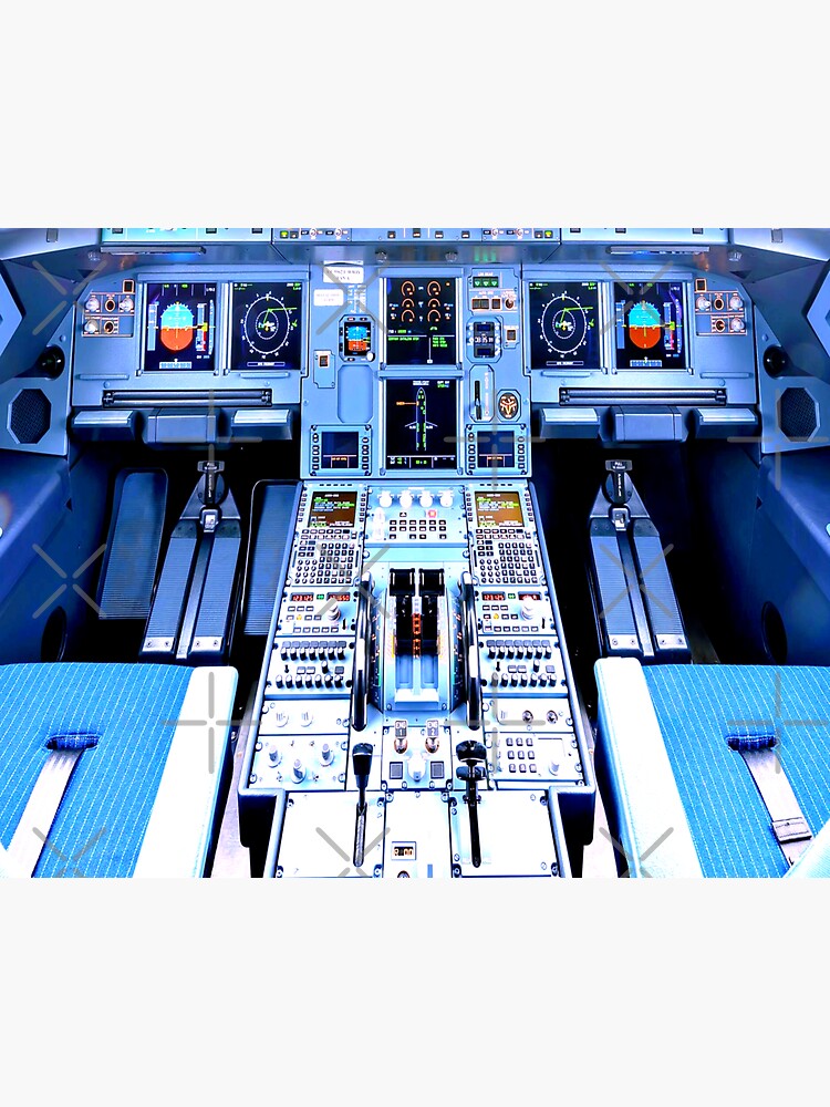 "Airplane cockpit controls, Dashboard" Sticker for Sale by ...