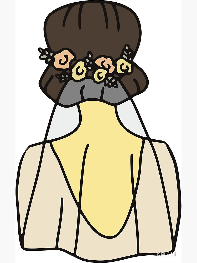 Póster «Vector de la imagen de una novia con un velo desde atrás.» de ...